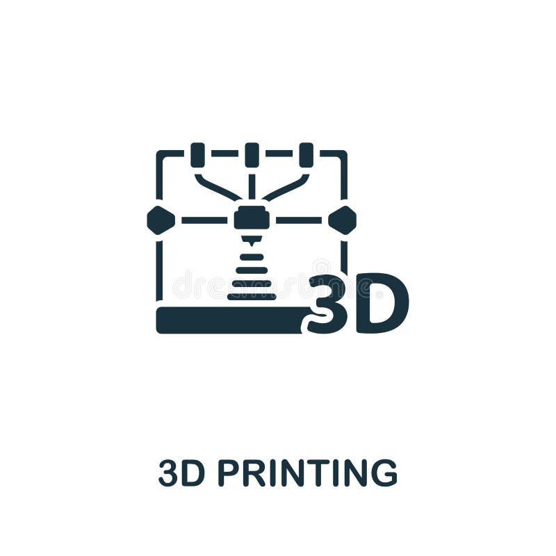 3D Printing Icon. Monochrome Simple Line Future Technology Icon for ...