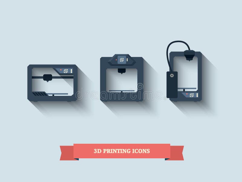 3D printing icons stock vector. Illustration of abstract - 37168868