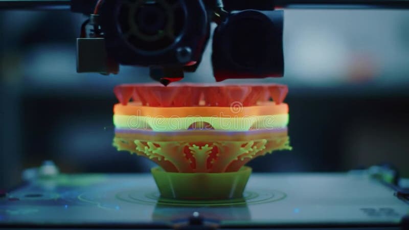 3D Printing Intricate Layered Designs in Vibrant Colors at a Workshop ...
