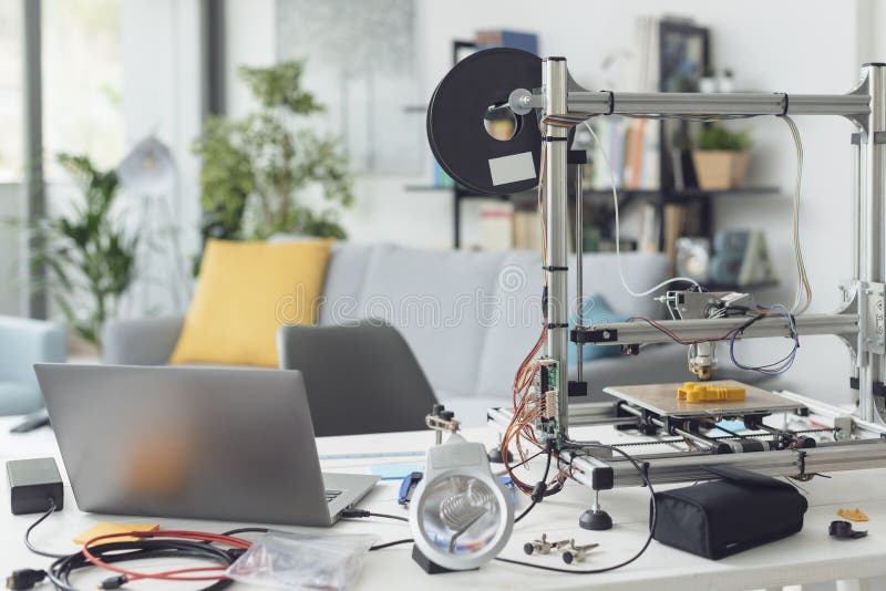 3D printing lab at home stock photo. Image of printer - 217518384
