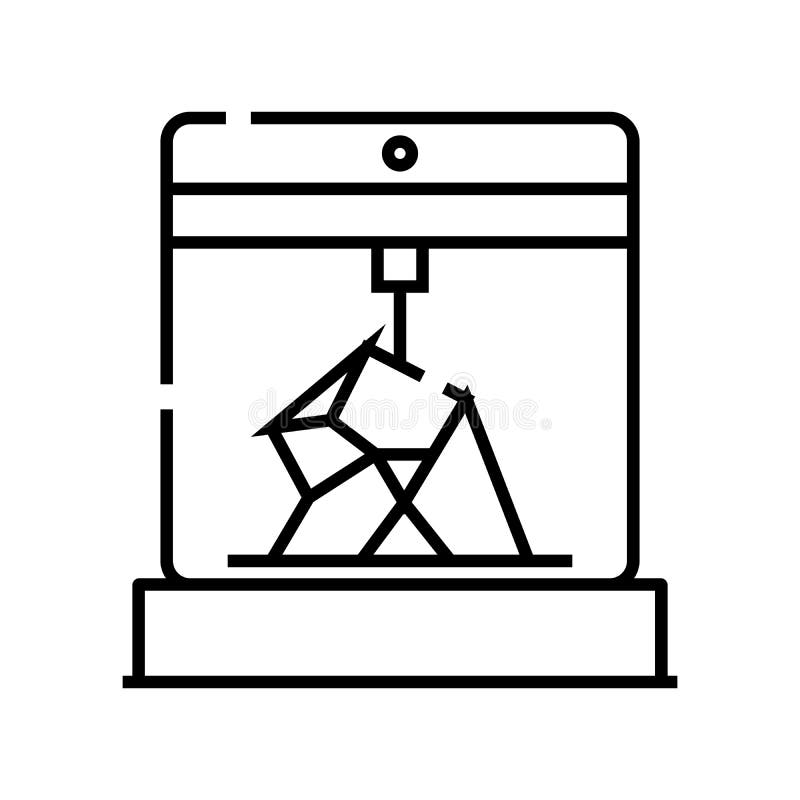 3d Printing Line Icon. 3d Printing Concept Outline Vector, Symbol, Sign ...
