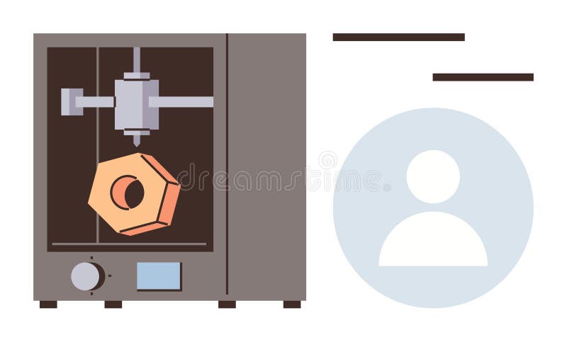 3D Printing Machine Creating Hexagonal Object with User Profile Outline ...