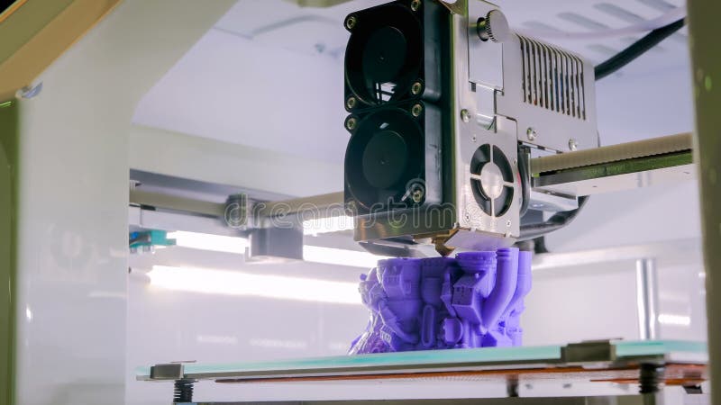 3D Printing Machine Printing Plastic Model at Technology Exhibition ...