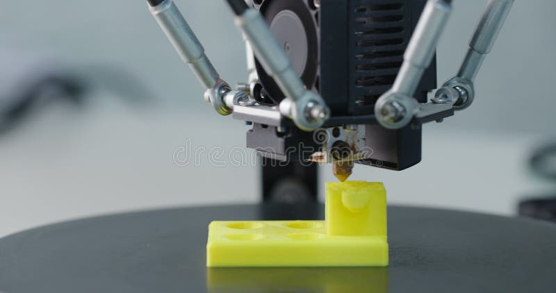 3D Printing Machine Printing Piece of Plastic Stock Image - Image of ...