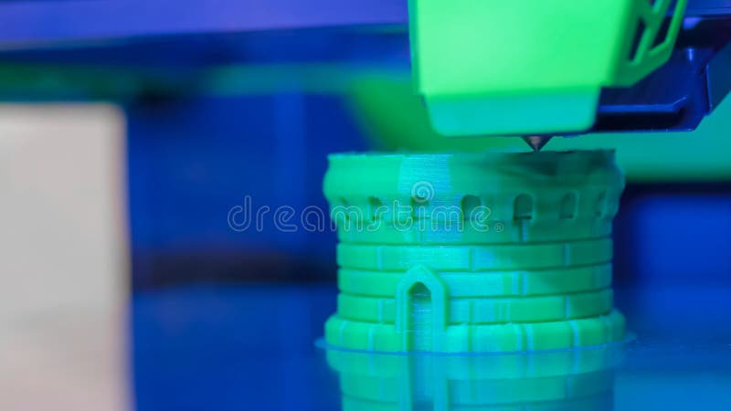 3D Printing Machine Printing Plastic Model at Factory, Exhibition ...
