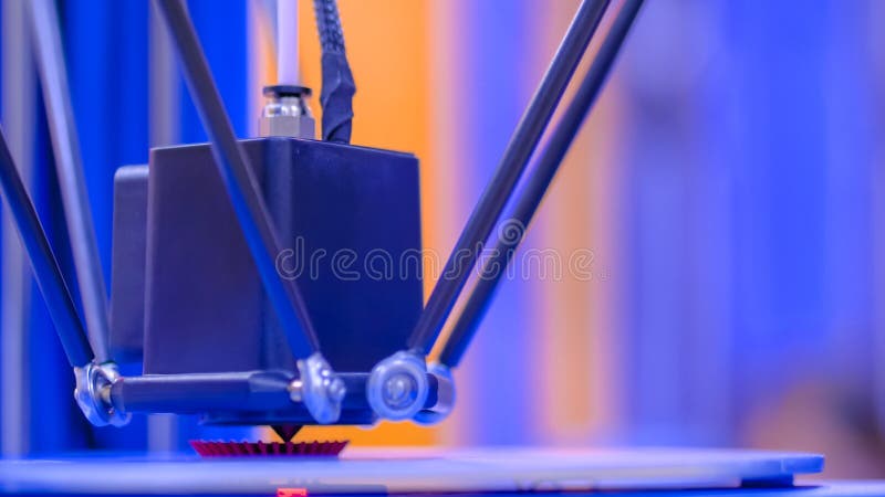 3D Printing Machine Printing Plastic Model at Technology Exhibition ...