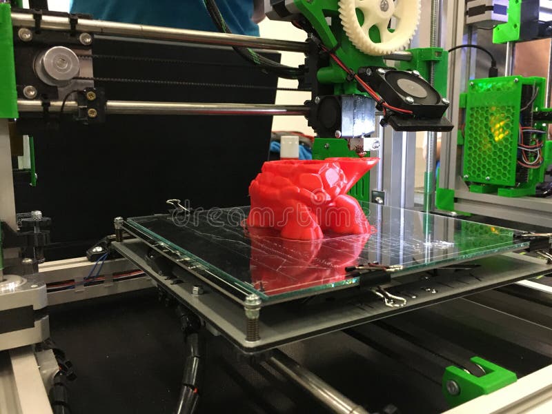 3D Printing Machine Printing a Piece of Plastic. Working 3d Prin Stock ...