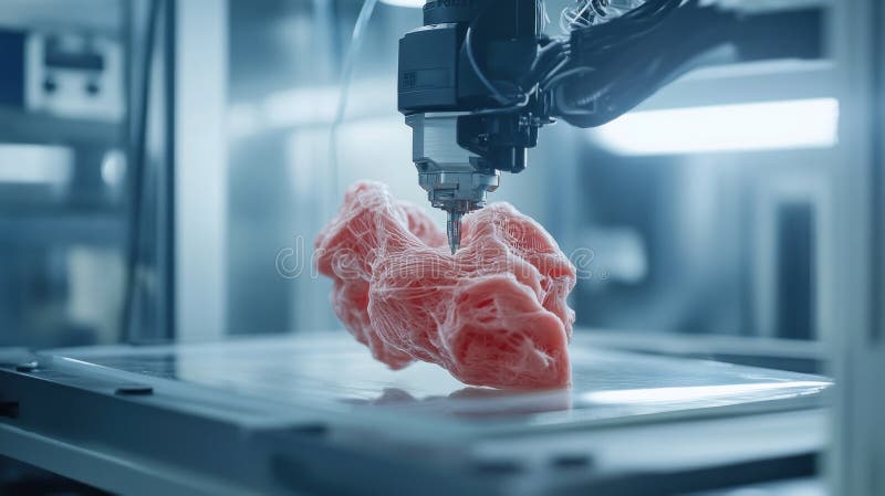 Robotic Arm 3d Printing Human Organ Tissue Stock Illustration ...