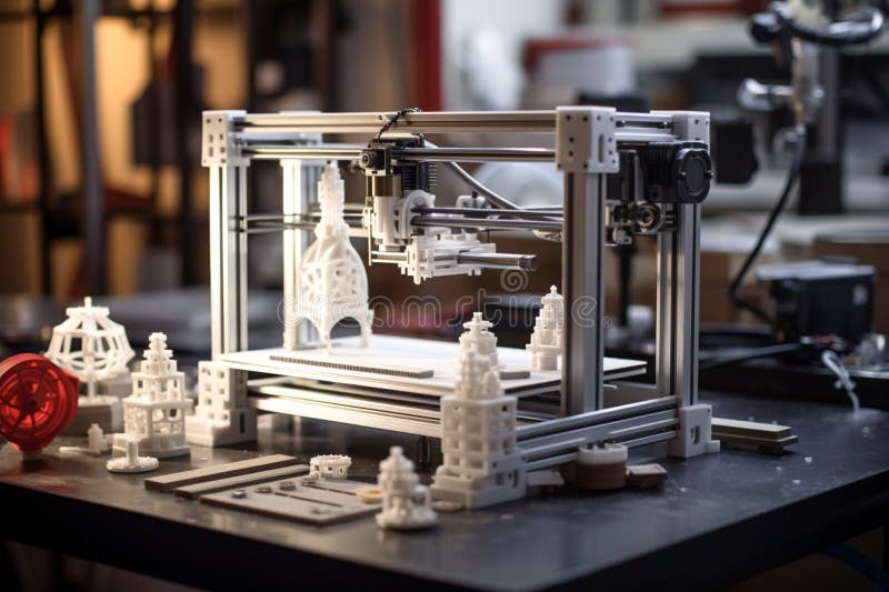 3D Printing Press Machine during Work, Illustration. Generative AI ...