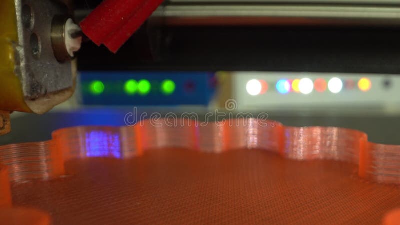 3d Printing Printer Red Model Close-up. Automatic 3D Printer Stock ...