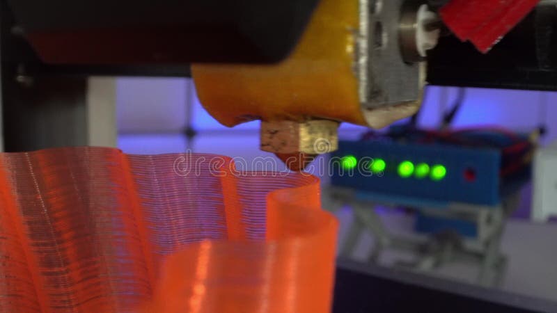 3d Printing Printer Red Model Close-up. Automatic 3D Printer Stock ...