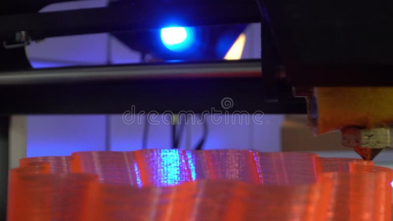 3d Printing Printer Red Model Close-up. Automatic 3D Printer Stock ...
