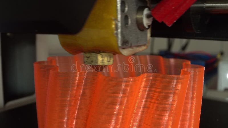 3d Printing Printer Red Model Close-up. Automatic 3D Printer Stock ...