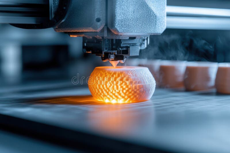 3d Printing Process Close-up Stock Illustration - Illustration of ...