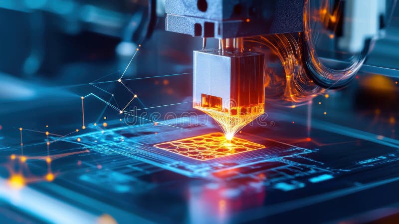 3D Printing Process in Electronics Manufacturing Stock Image - Image of ...