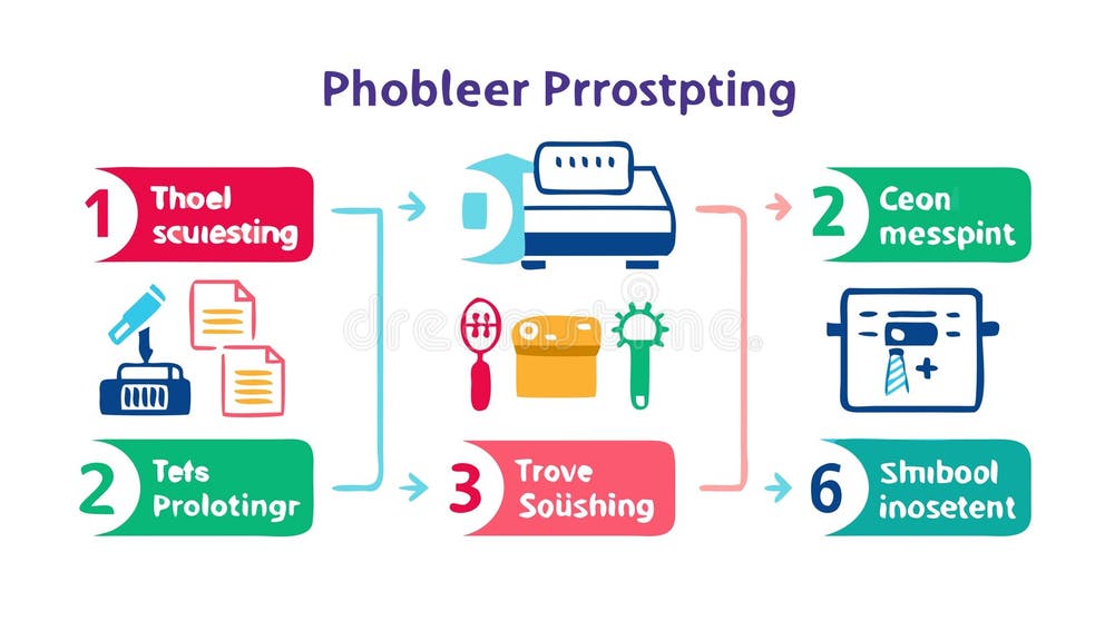 3D Printing Process Flow from Idea To Physical Prototyping, Vector ...