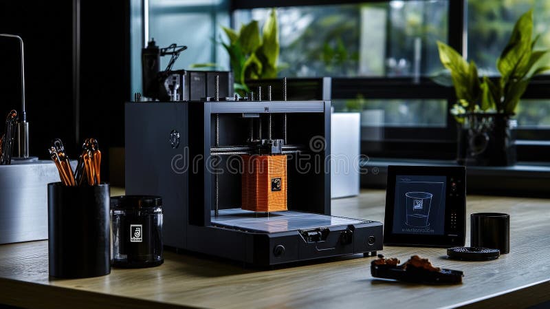 3d Printing Process Showcase Modern Office Technology Display Indoor Setting Close-up View ...