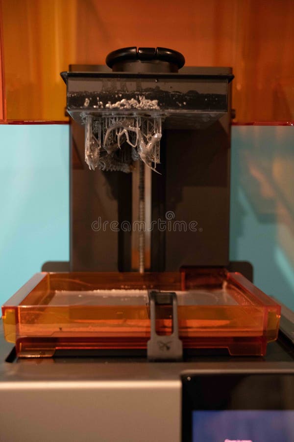 Resin 3D Printing, SLA Build Gray Resin Wide Stock Image - Image of ...