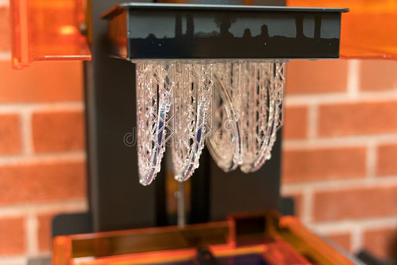 Resin 3D Printing, SLA Build Side View Stock Image - Image of maker ...