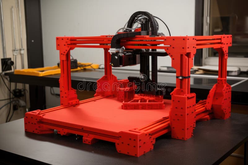 3d Printing Robot, with Its Arm Moving Across the Print Bed To Create a ...