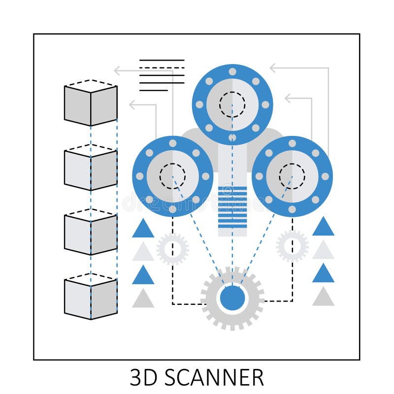 3d printing scanner stock illustration. Illustration of graphic - 268136149