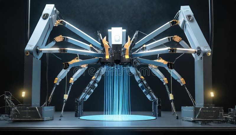 3d Printing Spider Silk. Synthetic Spider Silk. Generative AI Image ...