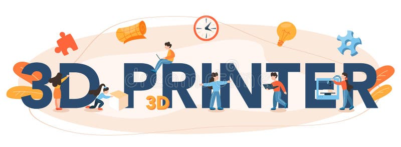 3D Printing Technology Typographic Header. 3D Printer Equipment Stock ...