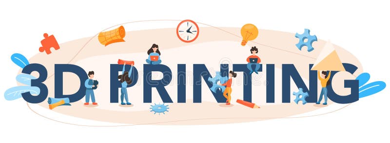 3D Printer Typographic Header. Digital Drawing with Electronic Tools ...