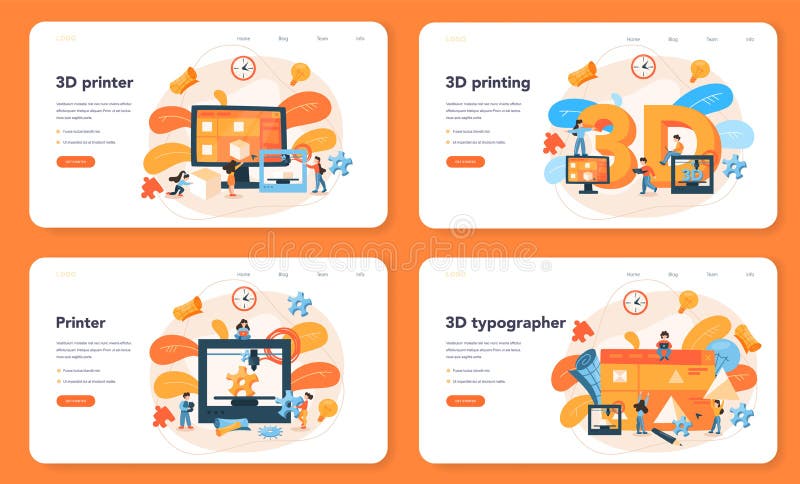 3D Printing Technology Concept. 3D Printer Equipment and Engineer Stock ...