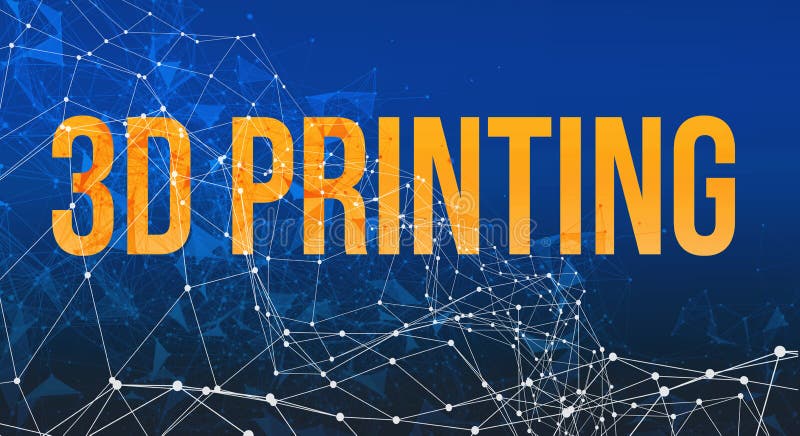 3D Printing Theme with Abstract Network Lines Stock Illustration ...