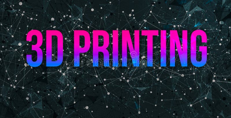 3D Printing Theme with Abstract Network Patterns Stock Illustration ...