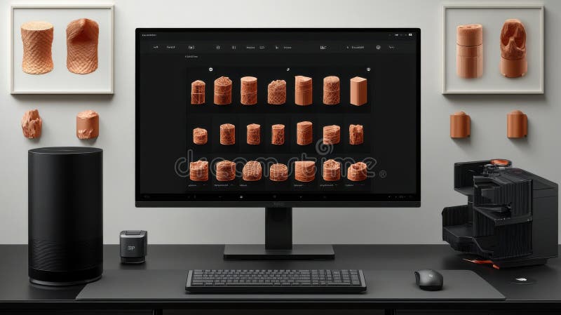 3D Printing Workflow Visualization Stock Illustration - Illustration of ...