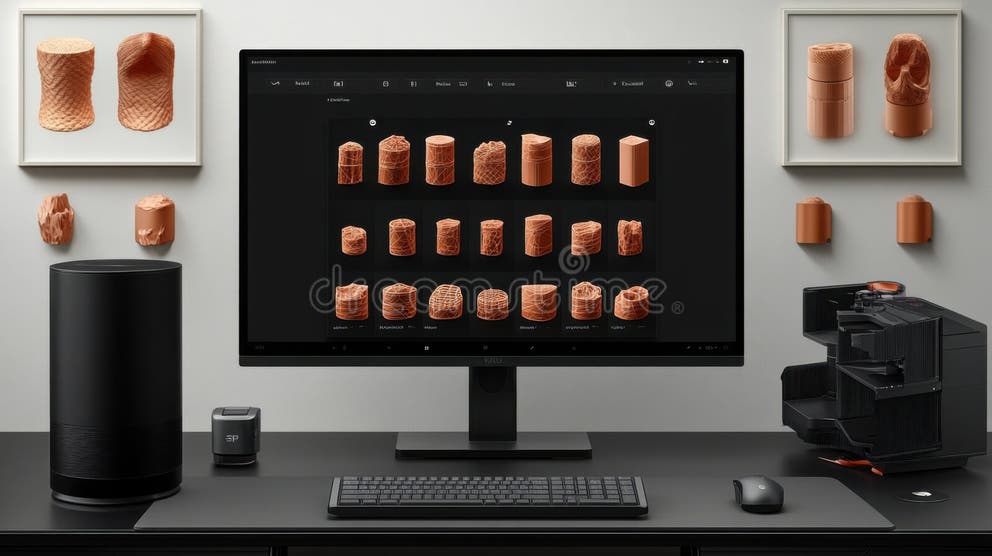 3D Printing Workflow Visualization Stock Illustration - Illustration of ...