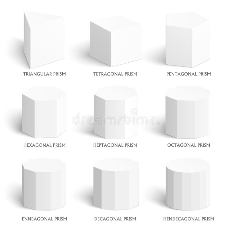 3d Prisms Template. Realistic with Shadow Stock Vector - Illustration ...