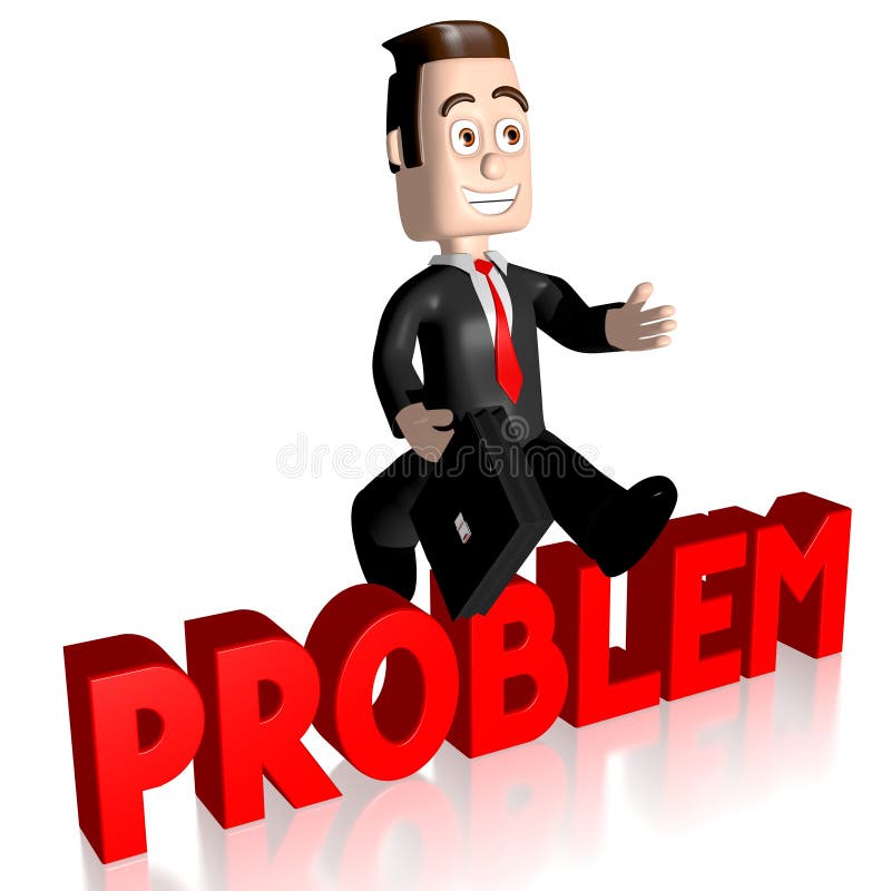 3D Jumping Businessman - Problem Concept Stock Illustration ...