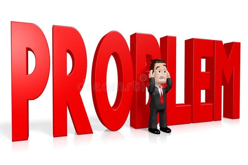3D Businessman, Red Word - Problem Stock Illustration - Illustration of ...