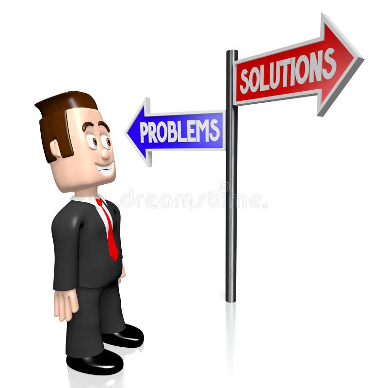 3D Problems and Solution Concept Stock Illustration - Illustration of ...