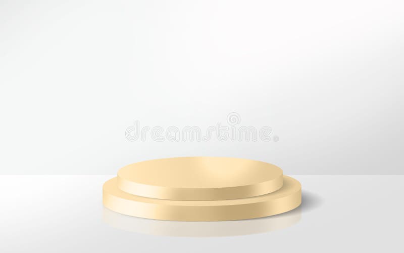Golden display stand stock illustration. Illustration of design - 208598330