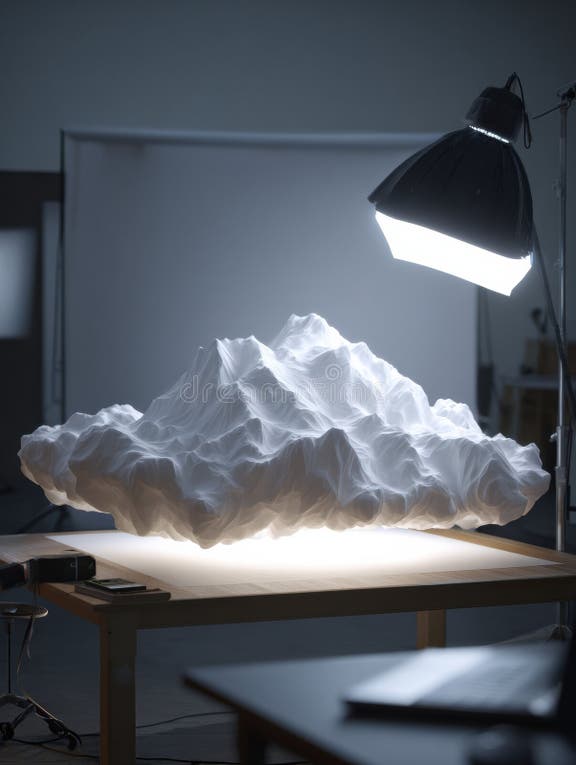 3D Product Prototype Floating in Lightbox Studio with Dramatic Lighting ...