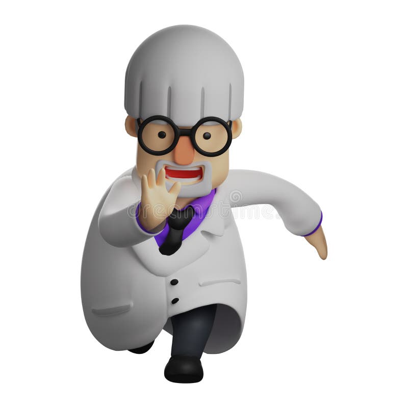 3D Professor Design Running Fast Stock Illustration - Illustration of ...