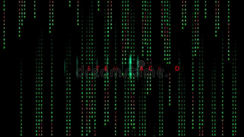 3d Programming Code Abstract Technology Background Hacked Text With Matrix Style Binary Code