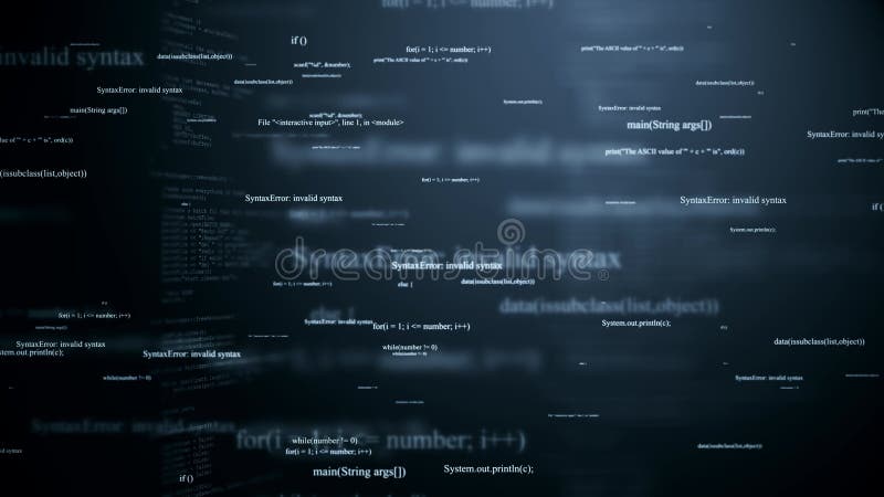 Programming Code on Black Screen Loop Animation Background. Stock Footage - Video of coding ...