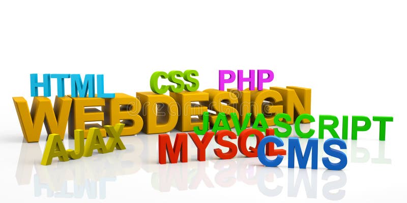 3D Programming Language Text Abbreviations - Webdesign, HTML, CS Stock ...