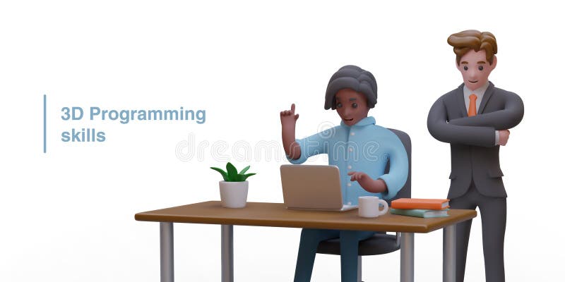 Realistic 3d Model of a Manager in a Suit on White Background Stock ...