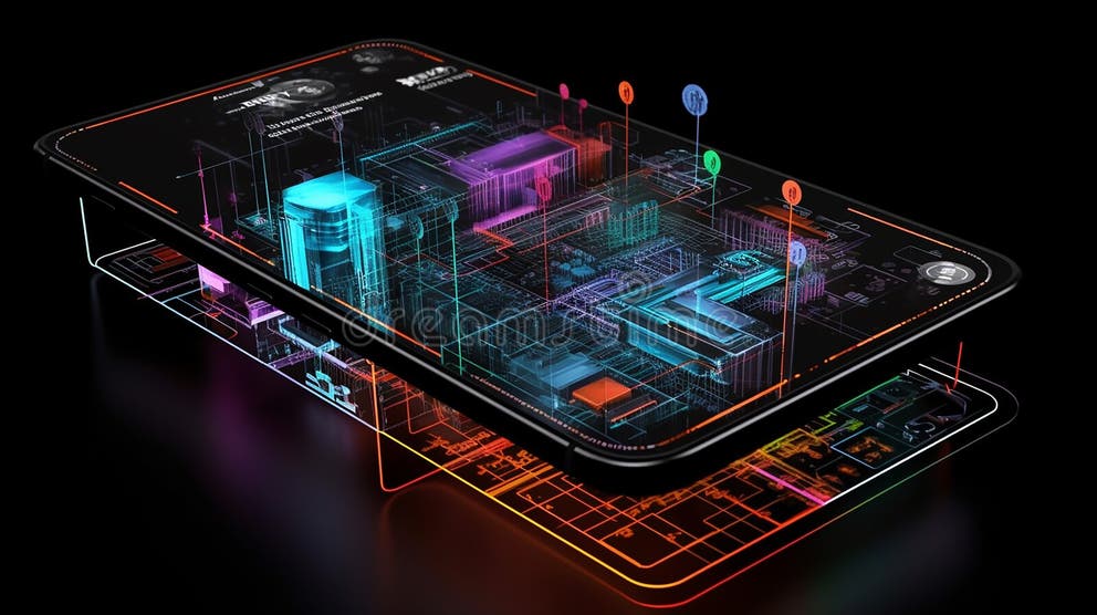 3D Projection of a Smartphone, Sleek Contours for Seamless ...