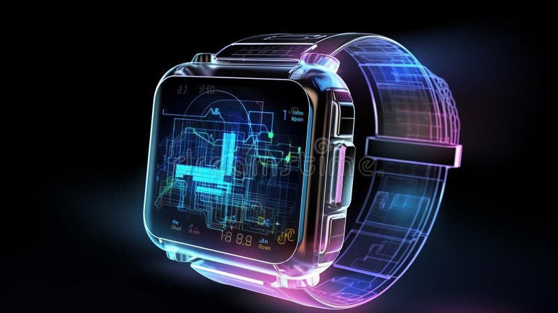 3D Projection of a Smartwatch, Sleek Design with a Vibrant Display and ...