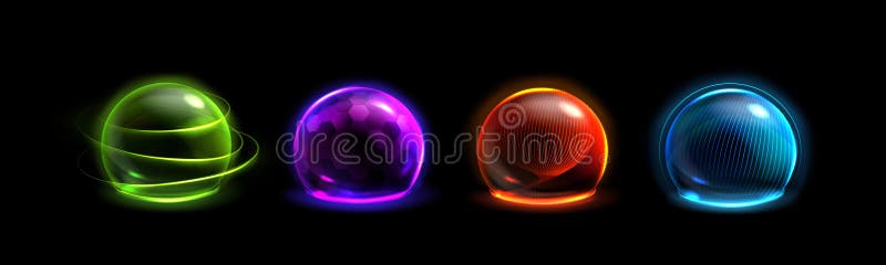 3d Protect Force Bubble and Shield Sphere Effect Stock Vector ...