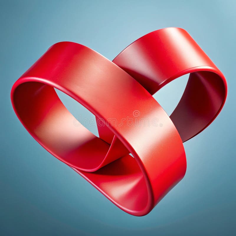 3D PSD Smooth Red Ribbon Isolated on Transparent Background Stock ...