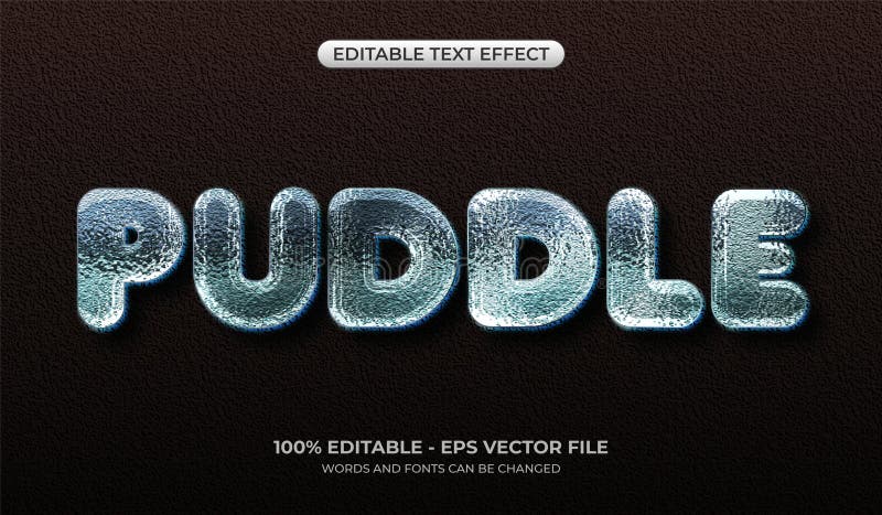 3D Puddle Text Effect. Editable Water Texture Text Effect Stock Vector ...