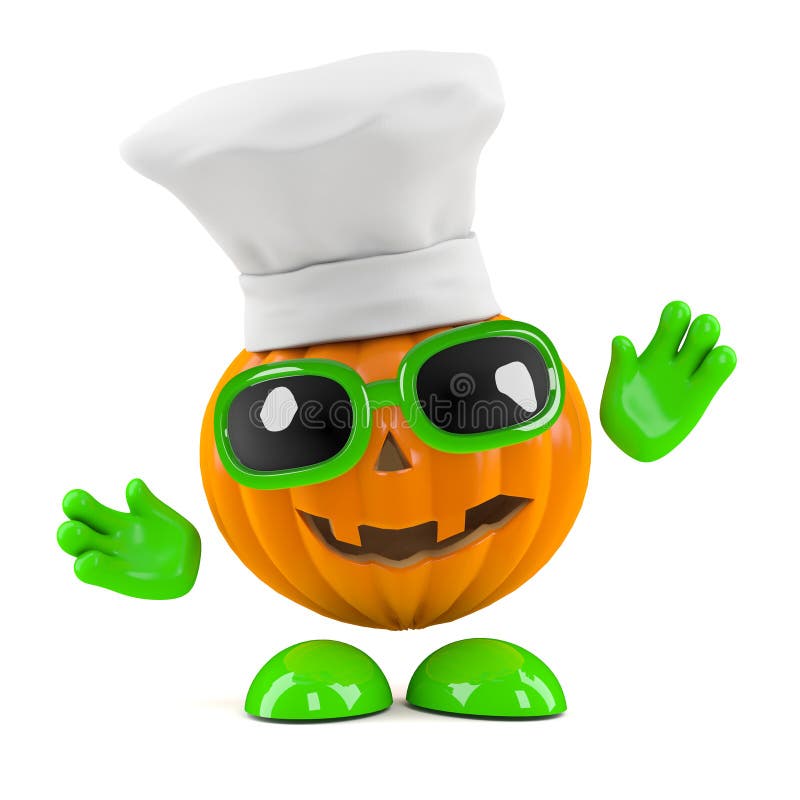 3d Pumpkin chef stock illustration. Illustration of gothic - 40592873